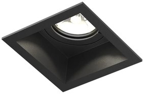 Wever & ducré čtvercové stropní zapuštěné svítidlo plano ip44 ceiling rec 1.0 led 1800-3000k b tree černá matná