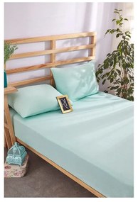 Světle modré napínací bavlněné prostěradlo a povlak na polštář v sadě 180x200 cm – Mila Home