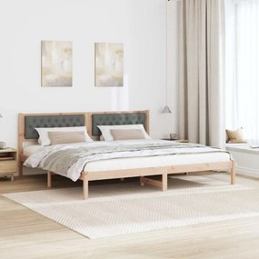 Rám postele s čelo Tmavě šedá 200 x 200 cm Masivní borové dřevo 3394234