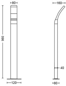 Philips - LED Venkovní lampa SPLAY LED/12W/230V 2700K 96 cm IP44