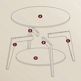 Konferenční stolek NORDIC, 80×45cm, hnědá Vasagle