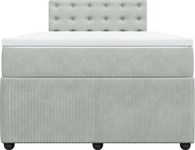 Box spring postel s matrací světle šedá 120x190 cm samet 3287698