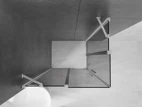 Mexen Velar Duo, sprchový kout s posuvnými dveřmi 100 x 90 cm, 8mm šedé sklo, chromová, 871-100-090-42-01