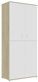 Botník Arina - bílý a dub sonoma | 80x39x178 cm