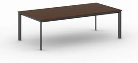 Kancelářský stůl PRIMO INVITATION, černá podnož, 2400 x 1200 mm, ořech