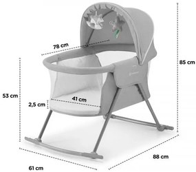 KINDERKRAFT - Postýlka dětská 3v1 LOVI šedá