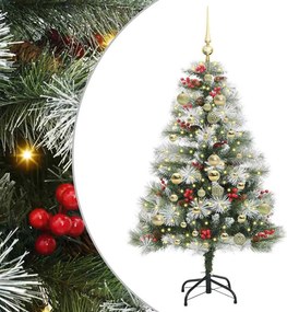 Umělý vánoční stromeček Zelená a bílá 150 cm PVC, kov a plast 3395174