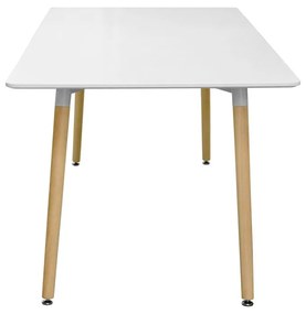 Jídelní stůl UNO — 160x90 cm, buk / kov, bílá