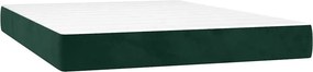 Box spring postel s matrací tmavě zelená 140x200 cm samet 3143088