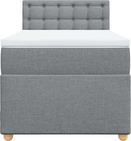 Box spring postel s matrací světle šedá 80 x 200 cm textil 3288821