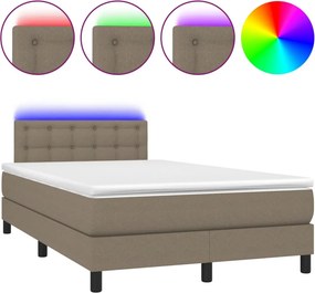 Box spring postel s matrací a LED taupe 120x190 cm textil 3270071