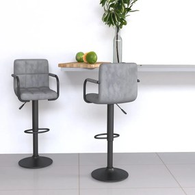 Barové židle 2 ks světle šedé samet - Default Title