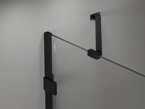 Mexen Lunar, pravostranný výklopný sprchový kout 75 x 80 cm, čiré sklo, černý profil, 834-075-080-70-00-P