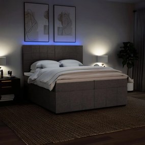 Box spring postel s matrací taupe 200x200 cm textil 3294079