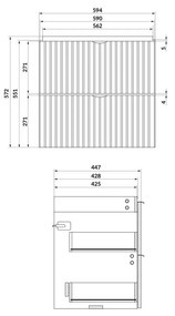 Cersanit Tirso, závěsná umyvadlová skříňka 594x447x572 mm + keramické umyvadlo, bílá matná, S801-545