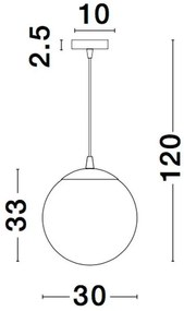 Nova Luce Závěsné svítidlo LAZIONE kouřové skl, 30cm, E27 1x12W