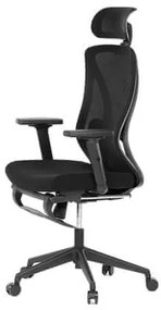 Autronic Kancelářská židle Židle kancelářská, černá MESH, plastový kříž, opěrka nohou, posuvný sedák, 2D područky (KA-S257 BK)