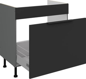 ARIA ab | dolní skříňka 80 ZL 1S dřezová | 80 cm | PREMIUM BOX | antracit/černá