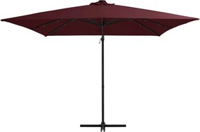 vidaXL Boční zahradní slunečník s LED ocelová tyč 250 x 250 cm [46992] Barva: Zelená
