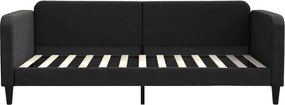 Válenda s přistýlkou a zásuvkami černá 100 x 200 cm textil 3196859