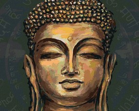 zuty zuty - malování podle čísel - zlatý buddha, 40x50 cm, plátno