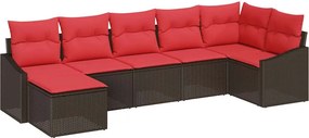 Set pohovek 7 ks Hnědá polyratan 3346814