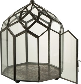 Černý kovový domácí skleník Terrarium - 23*23*30cm