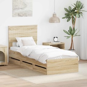 Rám postele se zásuvkou Sonoma dub 75 x 190 cm Inženýrské dřevo 3410758