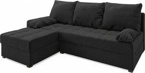 Rohová rozkládací sedací souprava do L CELESTE, 200 cm, s úložným prostorem Roh pohovky: Levý roh, Barva látky Malmo: Černá (Malmo 96)