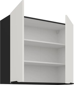 ARIA wb | horní skříňka 80 G-72 2F policová | 80 cm | ANTI FINGERPRINT povrch | černá/bílá