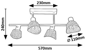 Rabalux 73010 - Přisazený lustr FARELIA 4xE14/10W/230V