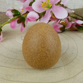 Jarní dekorace- hnědé keramické vajíčko- 4,5 cm