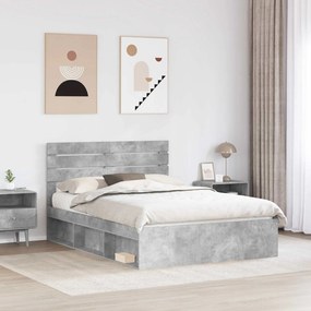 Rám postele Betonově šedá 150 x 200 cm Masivní borové dřevo 3411402