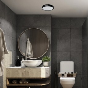 Rabalux Černé stropní LED svítidlo Samira kulaté 250mm 18W IP44 71252