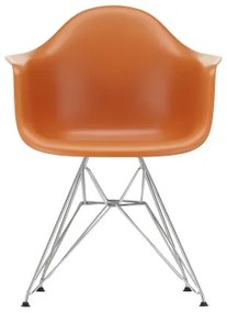 Eames Plastic Armchair DAR chrom rezavá černé na tvrdou podlahu Vitra