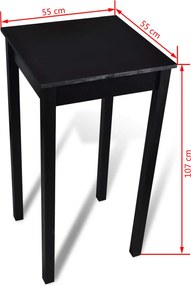vidaXL Barový stůl a 2 barové židle, černá [160726]