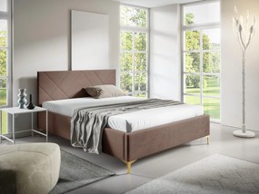 Eka Čalouněná postel SARAH+ 90x200 cm Barva látky Trinity: Světle hnědá (Trinity 2306), Úložný prostor: Bez úložného prostoru