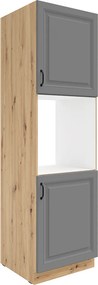 STILO ad | vysoká skříňka 60 DP-210 2F na vestavnou troubu | 60 cm | UNI dvířka | artisan/šedá