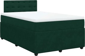 Box spring postel s matrací tmavě zelená 120x190 cm samet 3287701