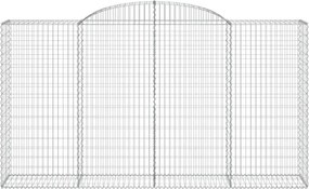 Klenuté gabionové koše 4 ks 300x50x160/180cm pozinkované železo 3146757