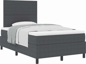 Postel s boxspringem s čelo Tmavě šedá a bílá 120 x 190 cm 3337548