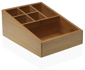 Organizér na líčidla Versa 16 x 8,8 x 21 cm Ocel Bambus