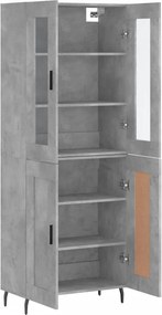 Skříň highboard betonově šedá 69,5x34x180 cm kompozitní dřevo 3198357