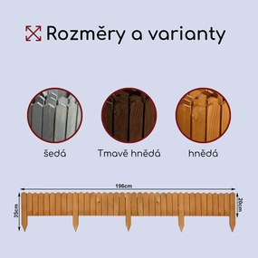 Vingo Plůtek na ohraničení záhonu - světle hnědý, 20 x 196 cm, 2. jakost