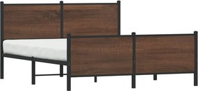Kovový rám postele bez matrace hnědý dub 150 x 200 cm 3301371