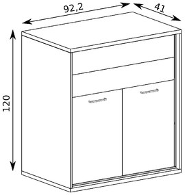 Mediolan - komoda M6 - natural hikora