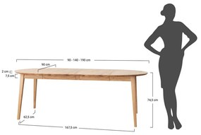 Massive home | Stůl rozkládací dubový kulatý Orbetello 90 cm do 190 cm