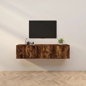 Nástěnné TV skříňky 2 ks kouřový dub 80 x 34,5 x 40 cm 3188355