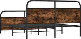 Kovový rám postele bez matrace kouřový dub 200 x 200 cm 3318642