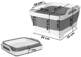 Skládací lavor BRIDA bílý / šedý